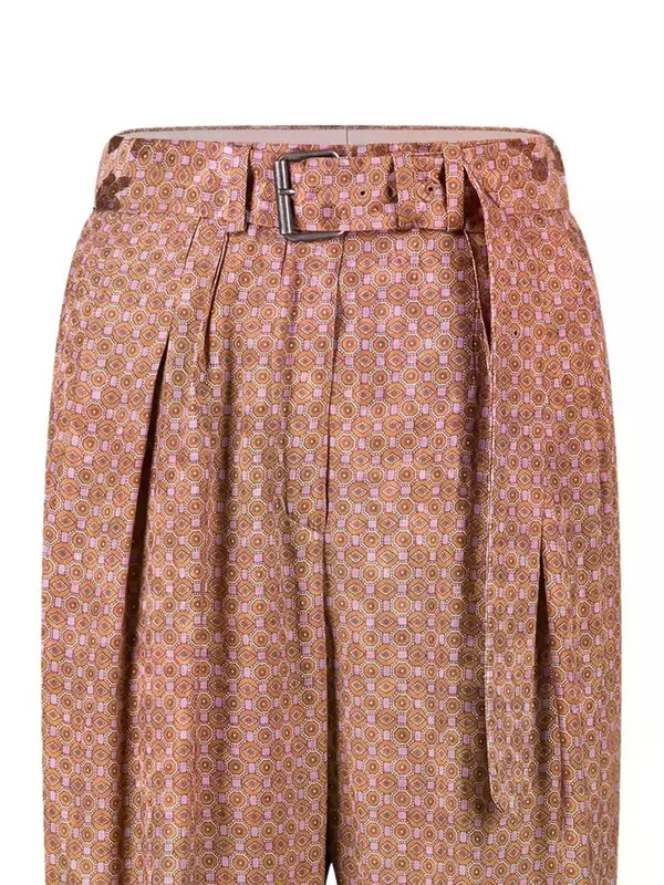 Dries Van Noten Belted Jacquard Trousers - Orange