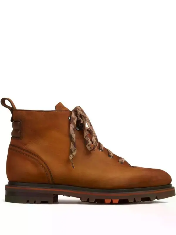 Santoni Lace-up Round-toe Boots