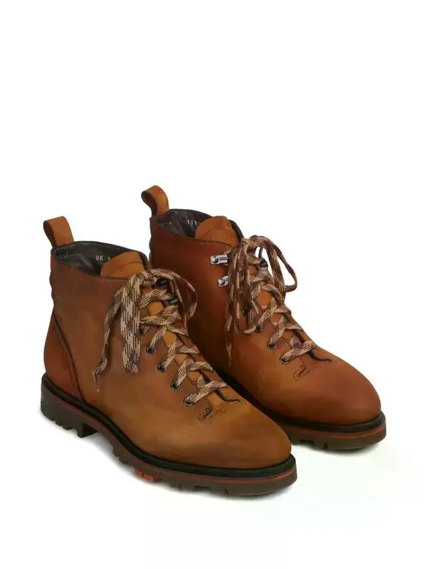Santoni Lace-up Round-toe Boots