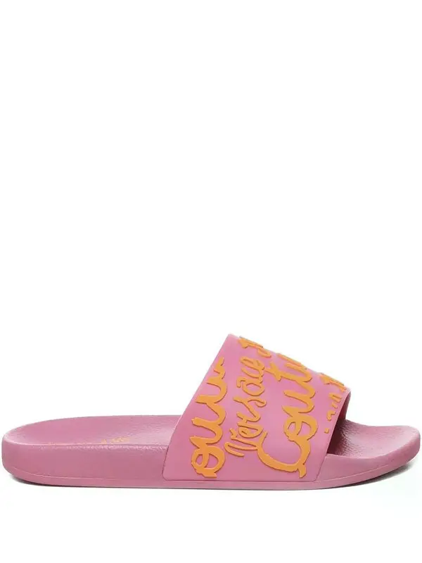 Versace Logo Detail Slides - Pink