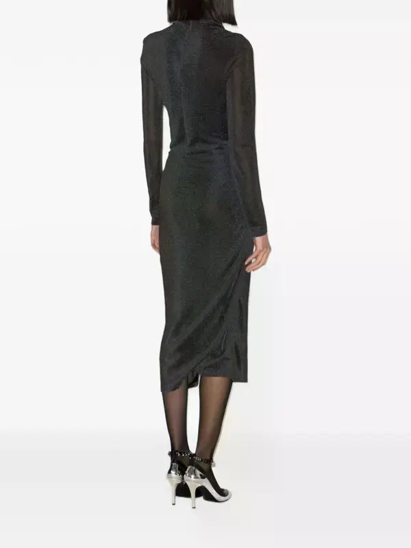 MARANT ETOILE Jenisa Slit Draped Midi Dress - Grey