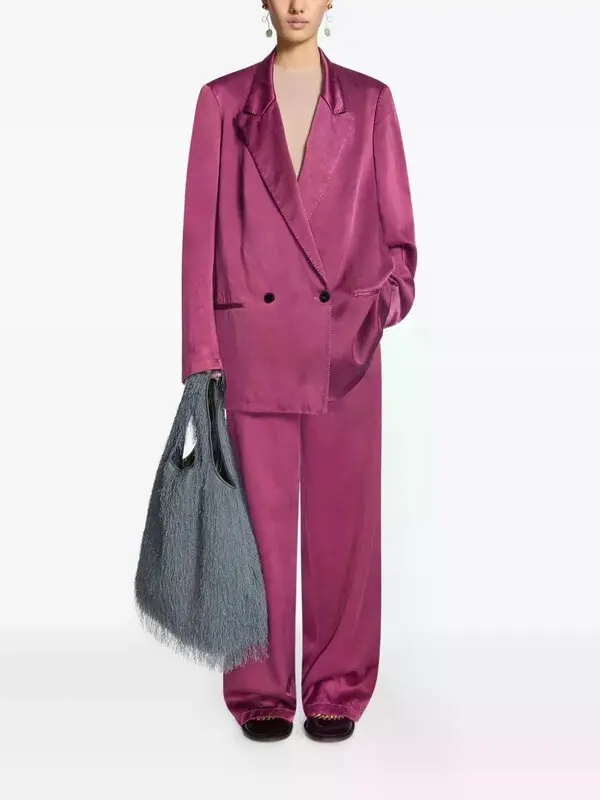 Dries Van Noten Double-breasted Satin Blazer