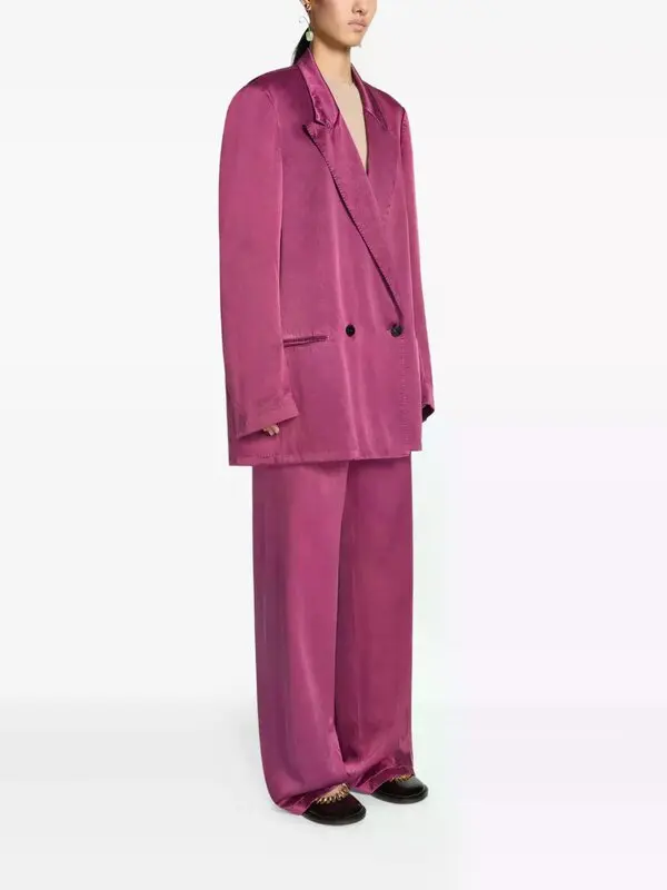 Dries Van Noten Double-breasted Satin Blazer