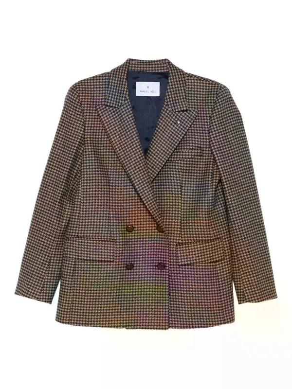 MANUEL RITZ Houndstooth Double-breasted Blazer