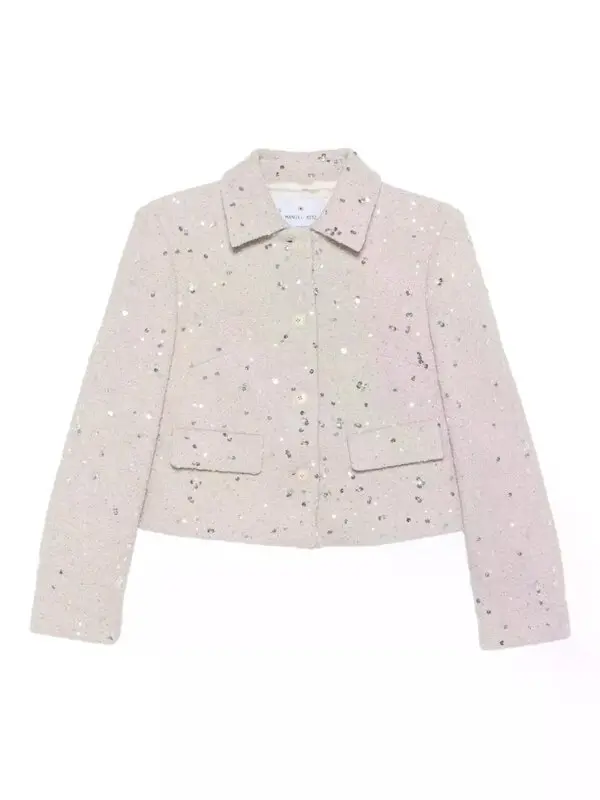 MANUEL RITZ Sequin-embellished Bouclé Coat