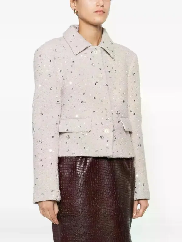 MANUEL RITZ Sequin-embellished Bouclé Coat