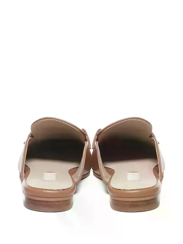 Liu Jo Leather Flat Mules With Logo Detail
