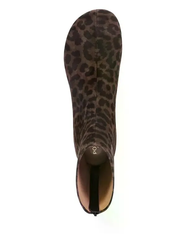 POTAMY 50mm Leopard-print Ankle Boots