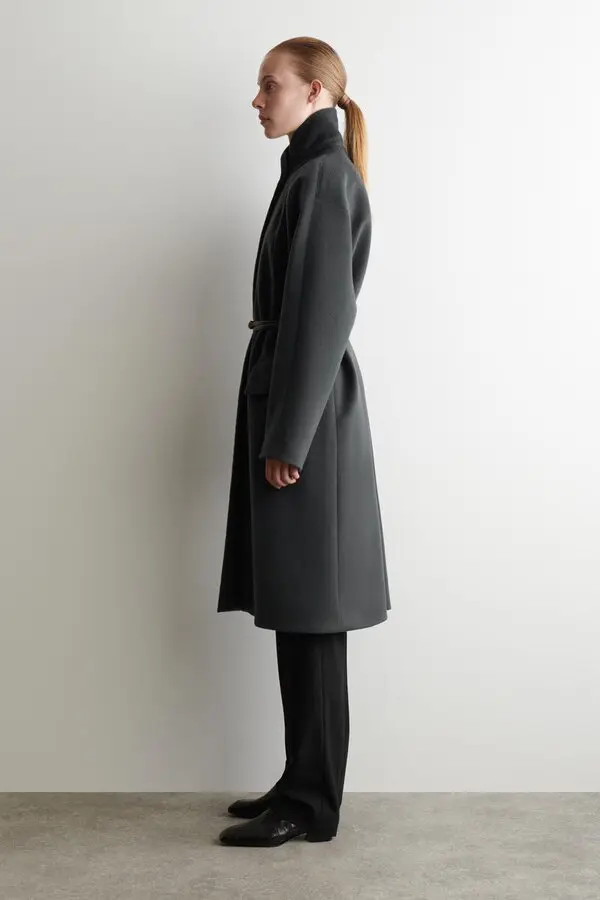 Cos Tailored Wool-zibeline Long Coat - Gray | Editorialist