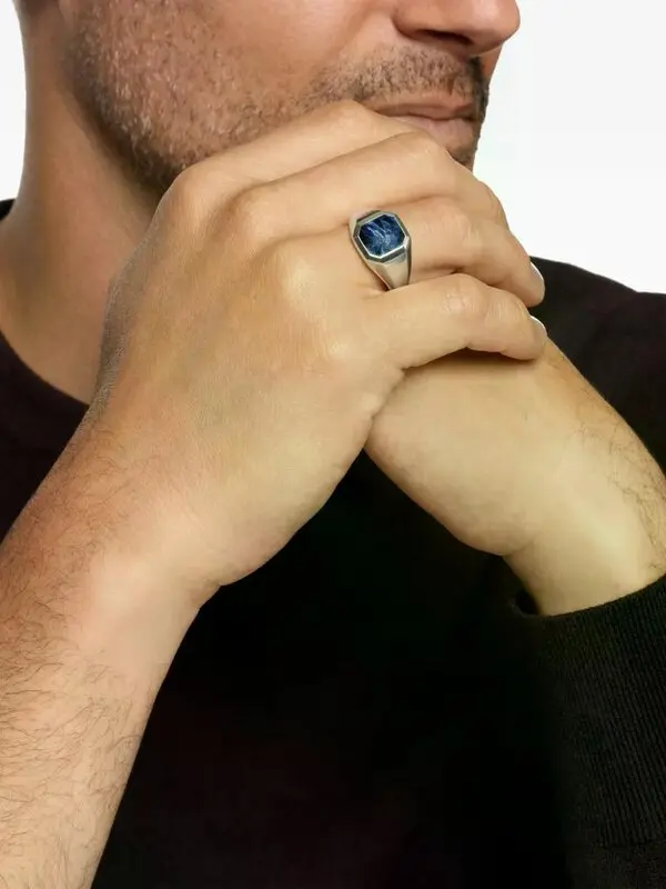 David Yurman Sterling Pietersite Signet Ring - Silver