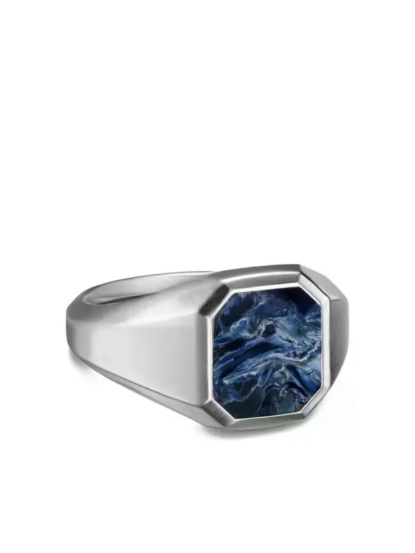 David Yurman Sterling Pietersite Signet Ring - Silver