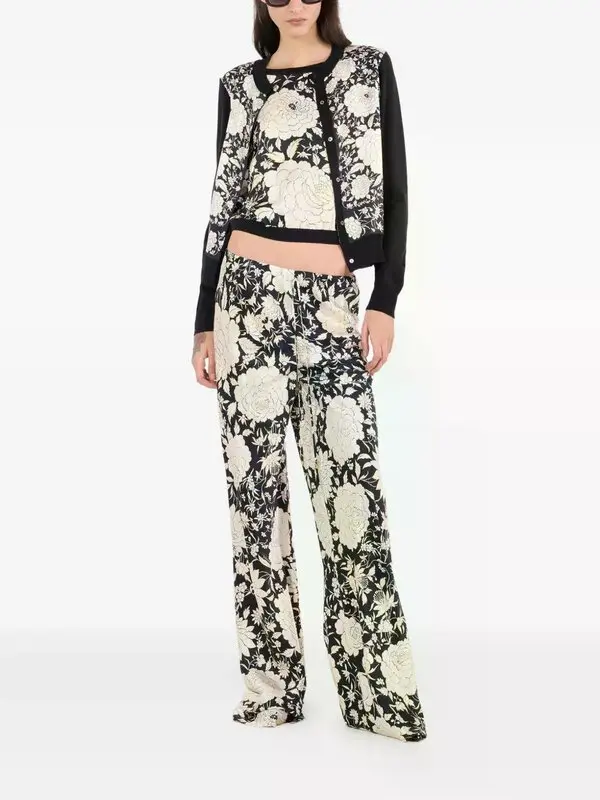 Roberto Cavalli Floral-panel Cardigan