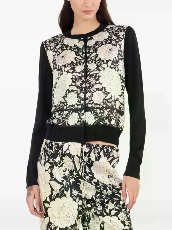 Roberto Cavalli Floral-panel Cardigan