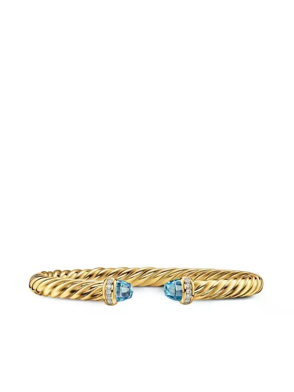 David Yurman 18k Yellow Topaz And Diamond Cablespira® Flex Bracelet - Gold