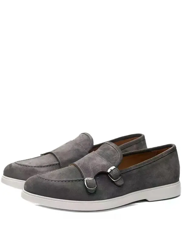 POCHE PARIS Buckle Strap Monk Shoes - Grey