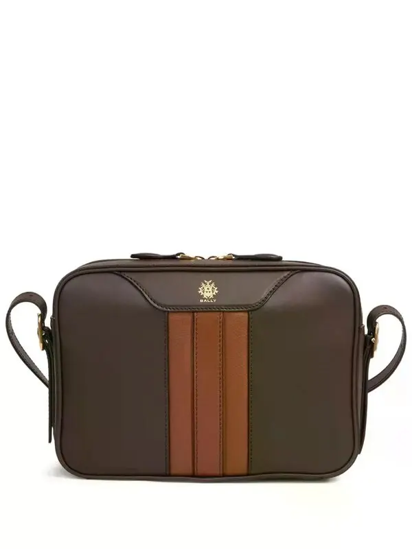 Bally Leather Shoulder Bag With Logo Detail - Brown