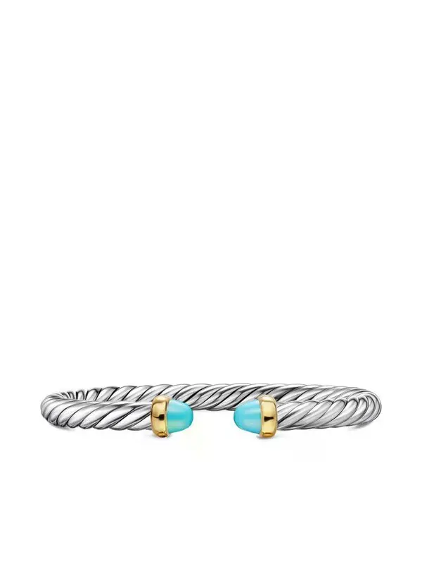David Yurman Sterling Cable Flex® Turquoise Bracelet - Silver