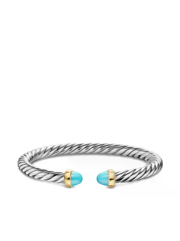 David Yurman Sterling Cable Flex® Turquoise Bracelet - Silver