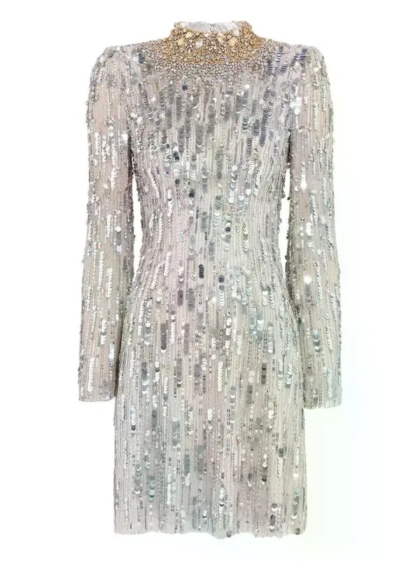 Jenny Packham Passion Sequin-embellished Mini Dress - Grey