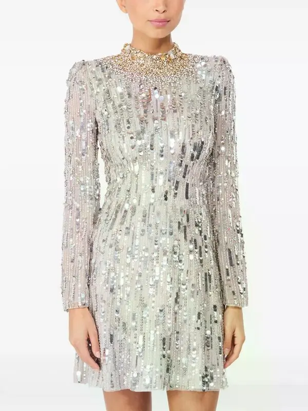Jenny Packham Passion Sequin-embellished Mini Dress - Grey
