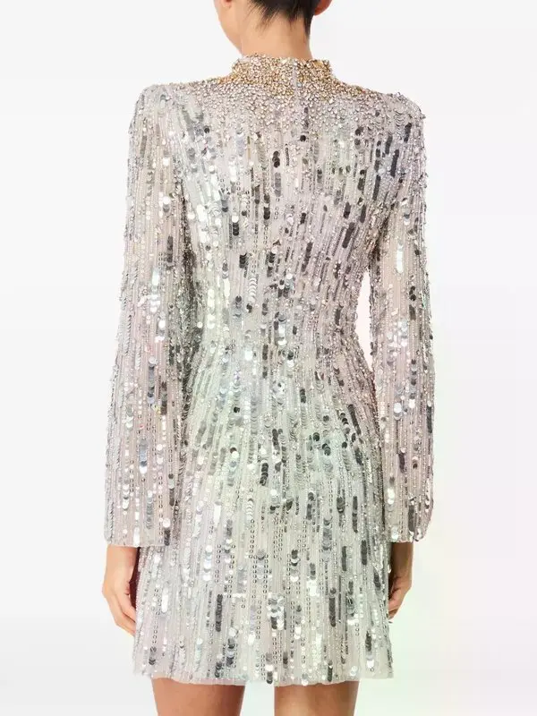 Jenny Packham Passion Sequin-embellished Mini Dress - Grey