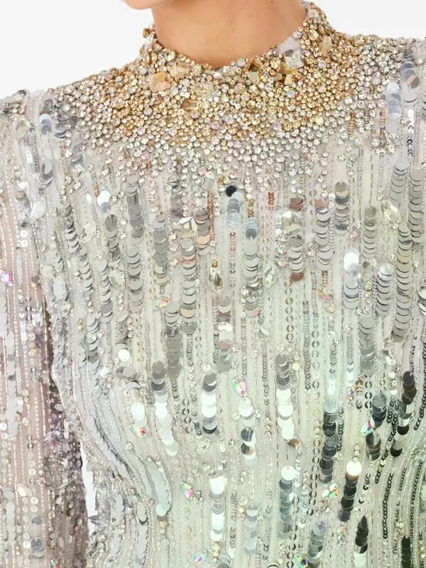 Jenny Packham Passion Sequin-embellished Mini Dress - Grey