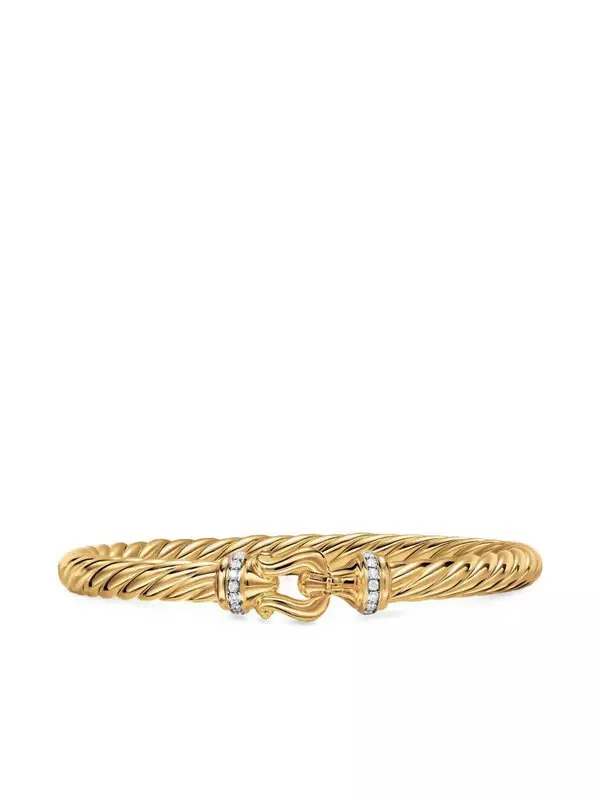 David Yurman 18k Yellow Diamond Cablespira® Buckle Bracelet - Gold