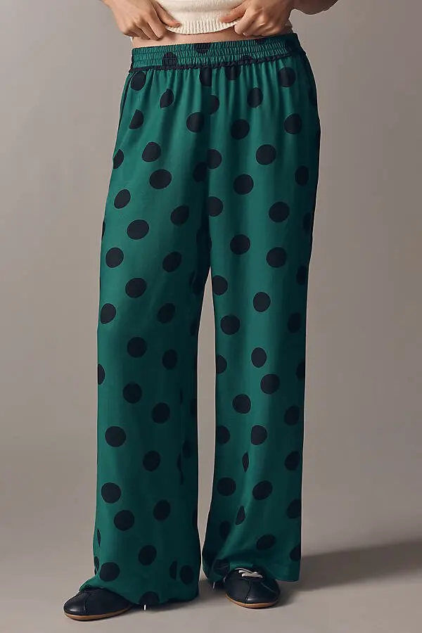 Maeve Printed Wide-leg Pull-on Pants