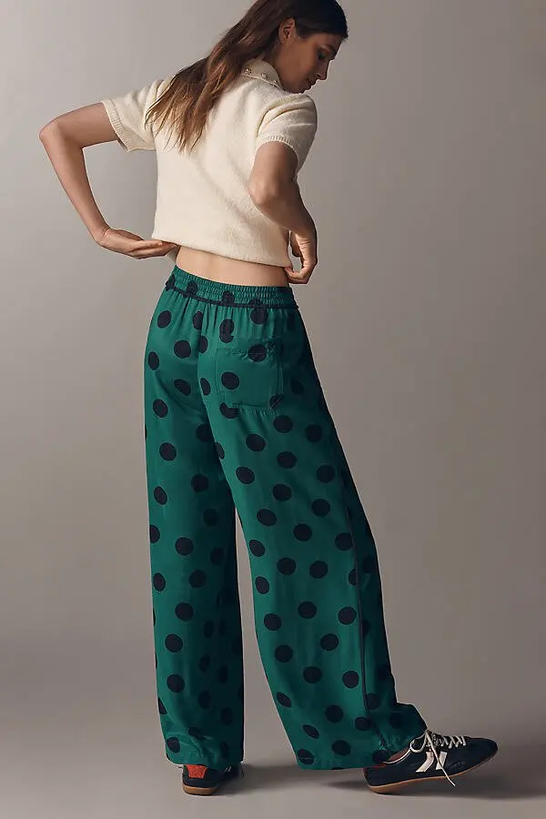 Maeve Printed Wide-leg Pull-on Pants
