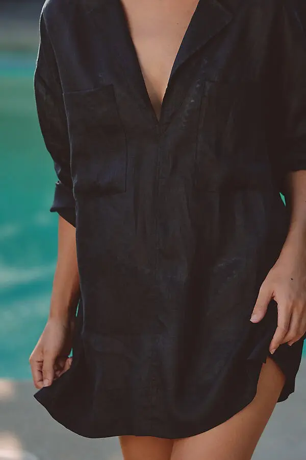 L*Space Oasis Linen Tunic - Black