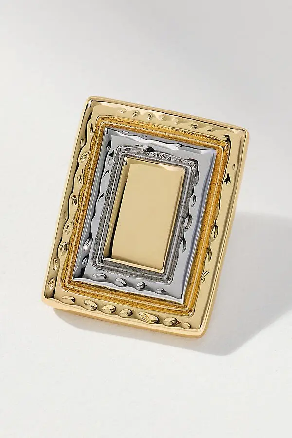 Anthropologie Two-tone Rectangular Earrings