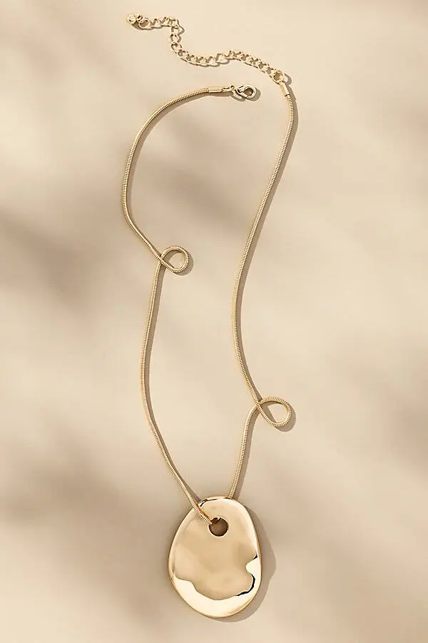 Anthropologie Delicate Sleek Pendant Necklace - Gold