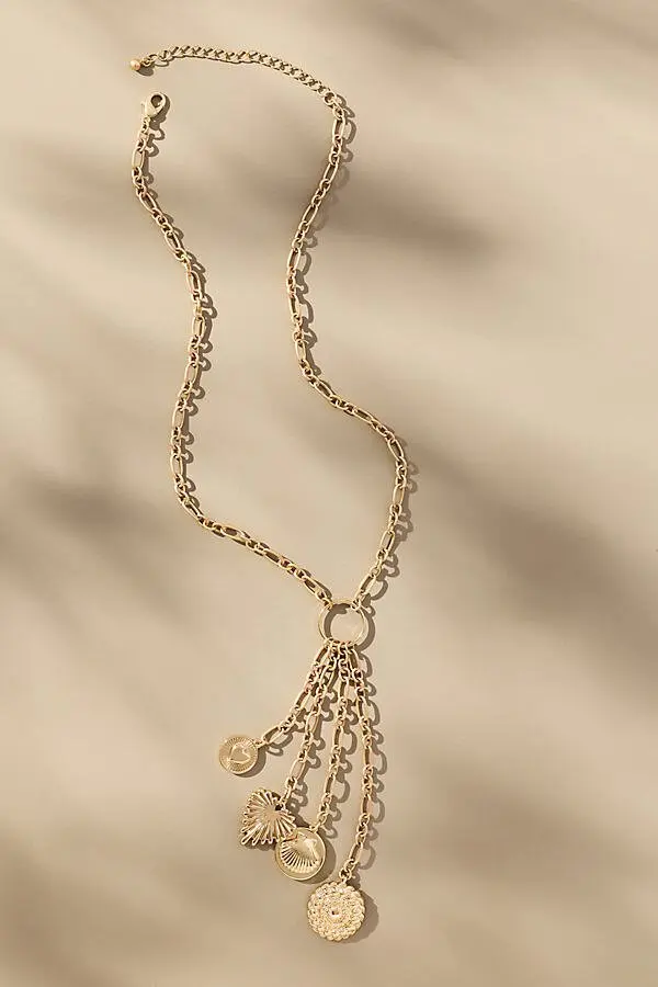 Anthropologie Multi Locket Link Necklace - Gold