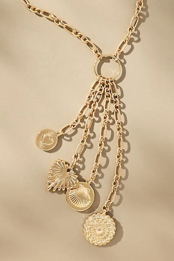 Anthropologie Multi Locket Link Necklace