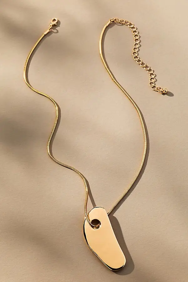 Anthropologie Delicate Sculptural Pendant Necklace - Gold