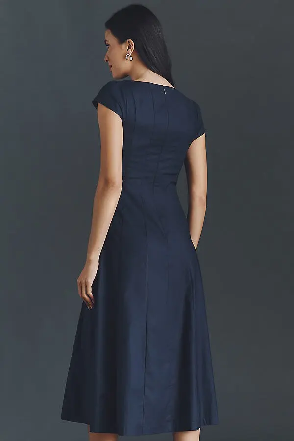 navy a line dress with sleeves Navy Blue Off the Shoulder Long Sleeves A-line Applique Prom Dress Eve –  DaintyBridal main image 1
