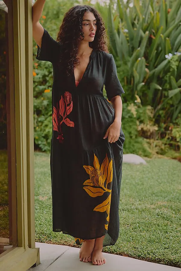 CELANDINE X Grace Gillespie The Kallie Flowy Maxi Dress - Black Floral