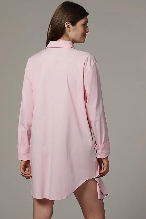 S/W/F Long-sleeve Ruffled Shirt Dress