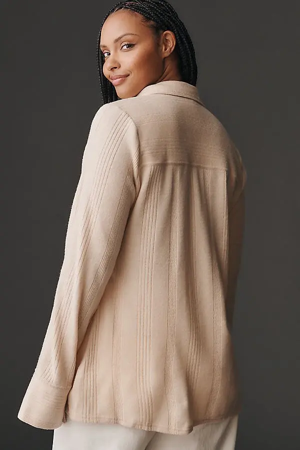 PILCRO Brushed Buttondown Cardigan Sweater - Cream