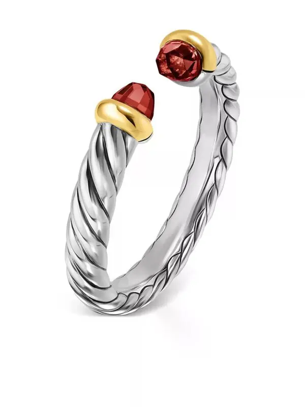 David Yurman Petite Cable Rhodolite Ring - Silver