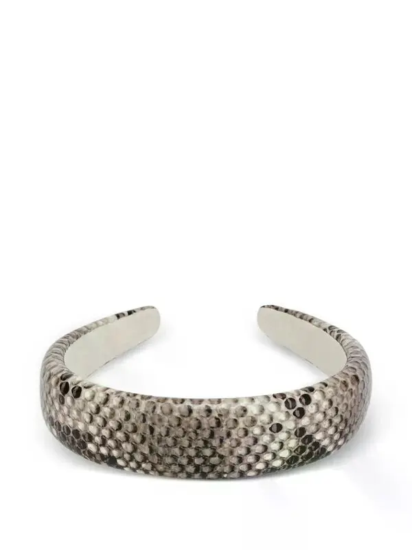 POTAMY Snake-print Leather Headband - Neutrals