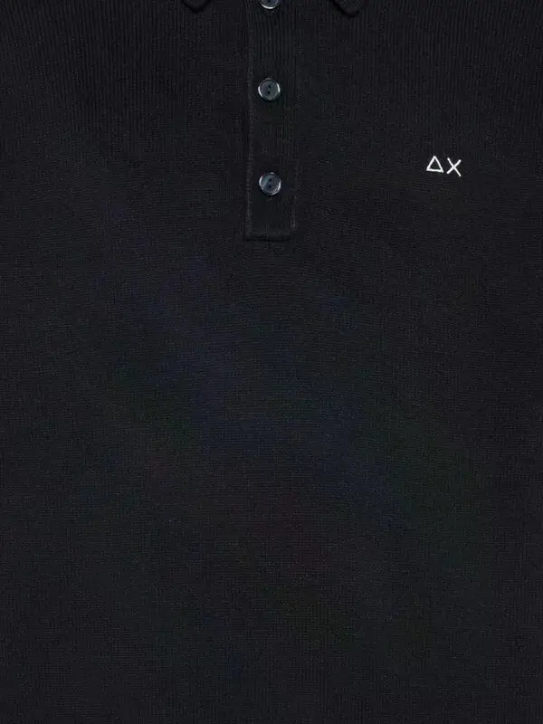 SUN 68 Button Long-sleeve Polo Shirt - Blue