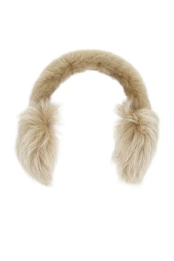 Burberry Shearling Earmuff - Linden Brown
