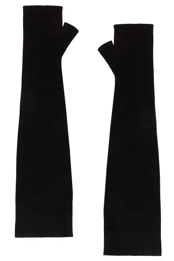 Dolce & Gabbana Virgin Wool Fingerless Gloves - Black
