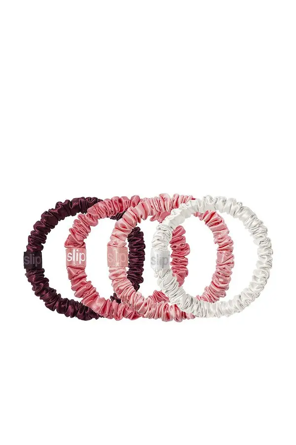 Slip Pure Silk Skinny Scrunchie Ornament Set Of 4 - Candy Cane