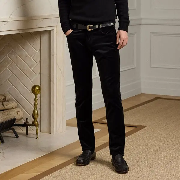 Ralph Lauren Slim Fit Velvet Five-pocket Pant - Polo Black
