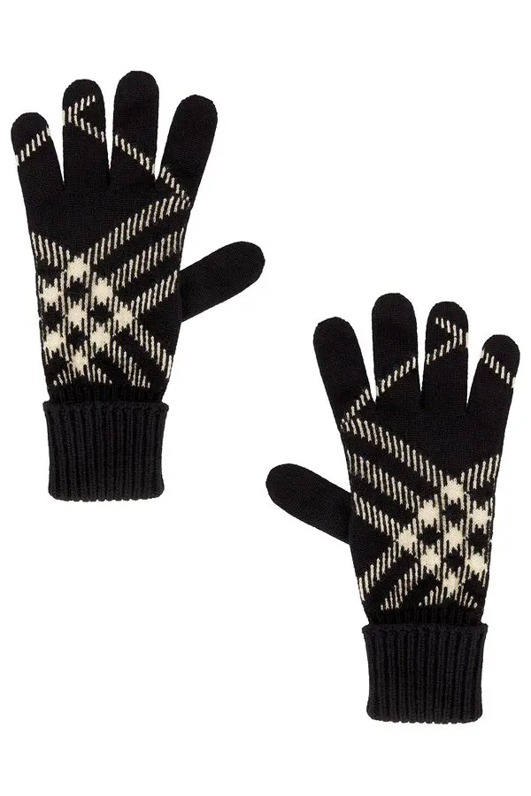 Burberry Core Check Gloves - Black & Calico
