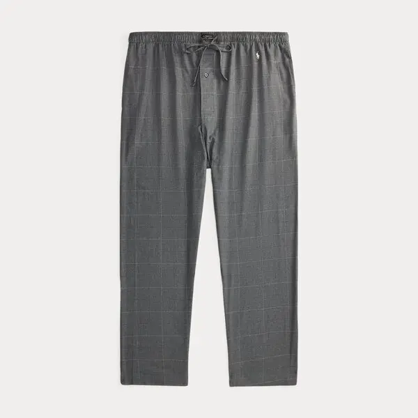 Ralph Lauren Windowpane Flannel Pajama Pant - Charcoal