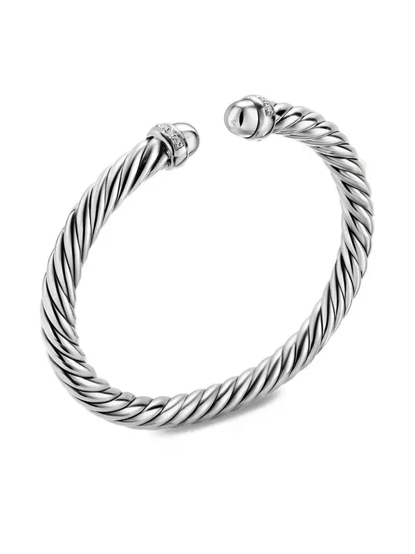 David Yurman Sterling Cable Flex Diamond Bracelet - Silver