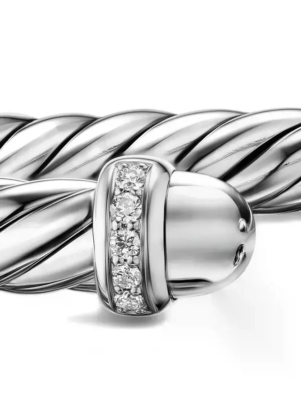 David Yurman Sterling Cable Flex Diamond Bracelet - Silver